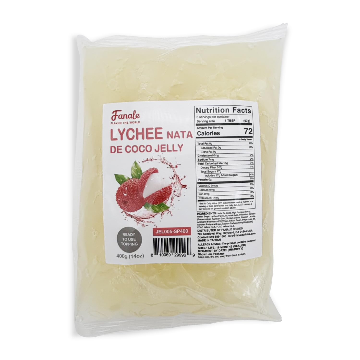 Lychee Nata De Coco Jelly - Fanale Drinks Bubble Tea Supplier